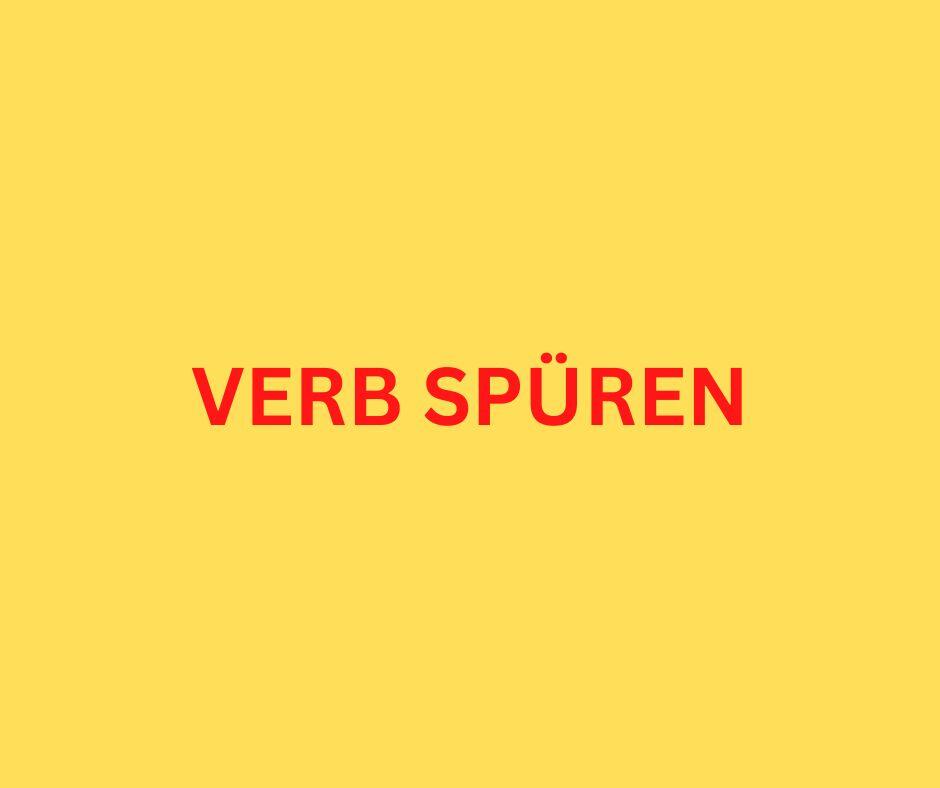 VERB SPÜREN BEİSPİELSÄTZE